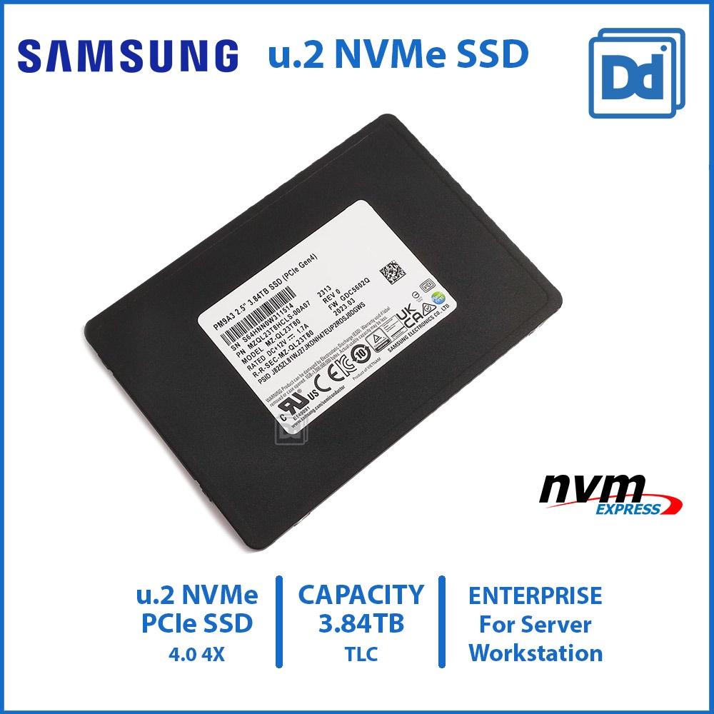 SSD Samsung u.2 NVMe PCIe PM9A3 3.84TB For Enterprise Server ...